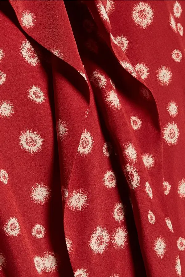 Tomas Maier Ruffled Printed Silk Crepe De Chine Dress