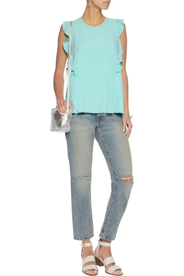 Carven Ruffled Crepe Top