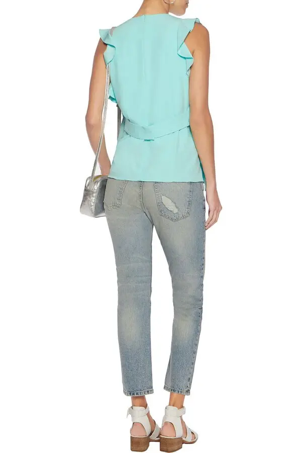 Carven Ruffled Crepe Top
