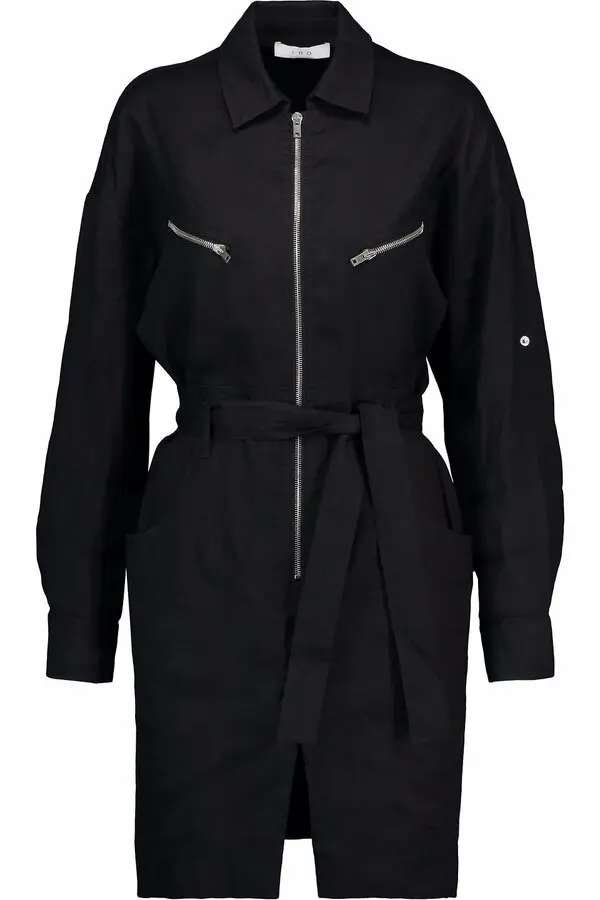 IRO PARIS Belted Mini Shirt Dress