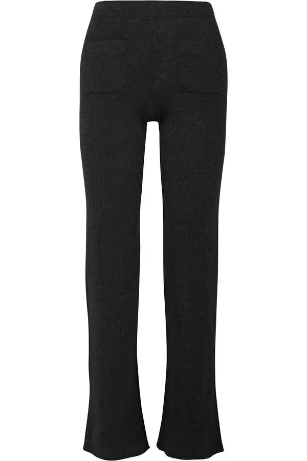 Helmut Lang Ribbed Woolblend Bootcut Pants