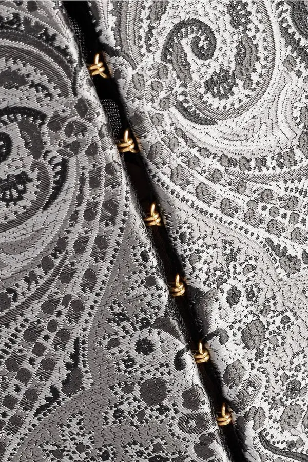 Balmain Pleated Brocade Mini Skirt