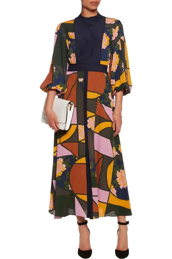 ROKSANDA Gallen Printed Silk Chiffon Maxi Dress