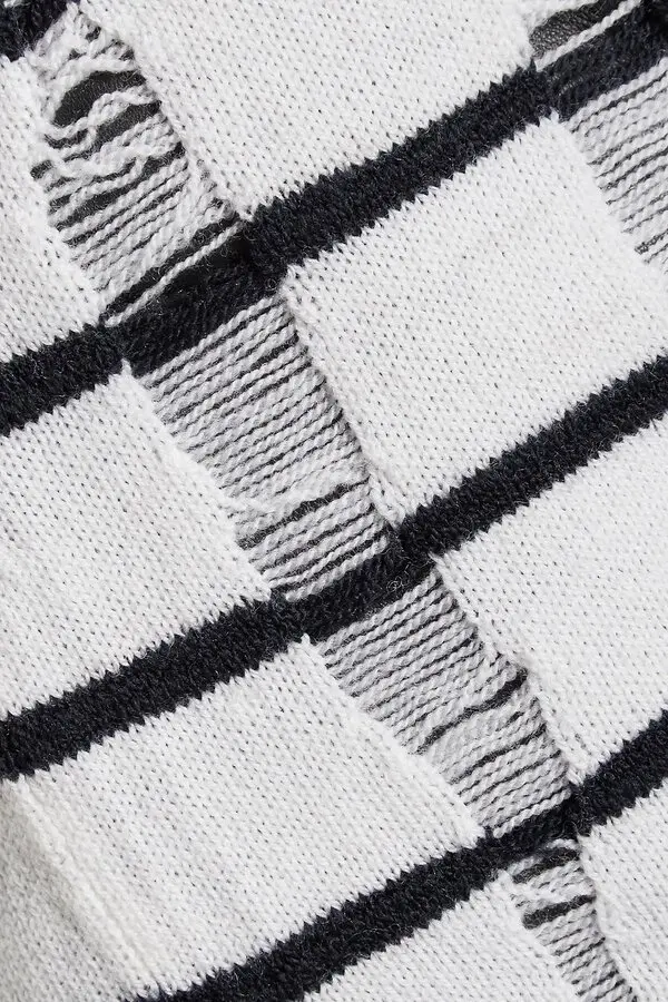Alexander Wang Open Knittrimmed Striped Merino Wool Sweater
