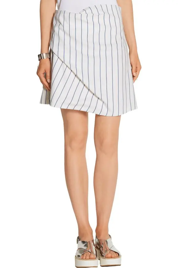 JW Anderson Striped Cottonpiqué Mini Skirt