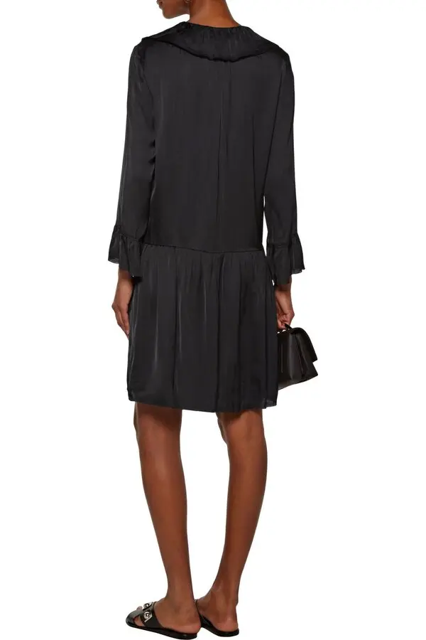 Raquel Allegra Gathered Satin Mini Dress