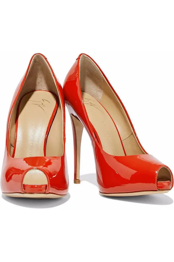 GIUSEPPE ZANOTTI Patentleather Platform Pumps