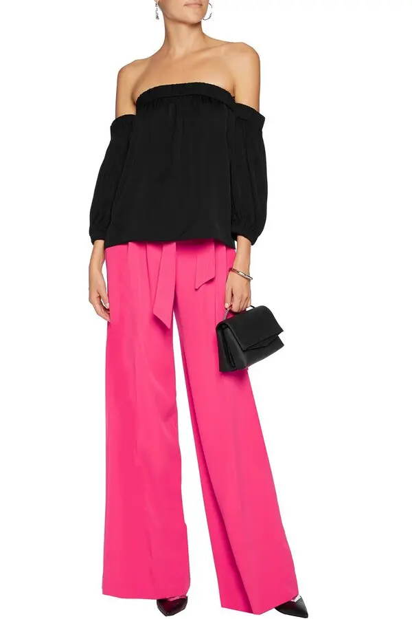 MILLY Offtheshoulder Stretchsilk Top