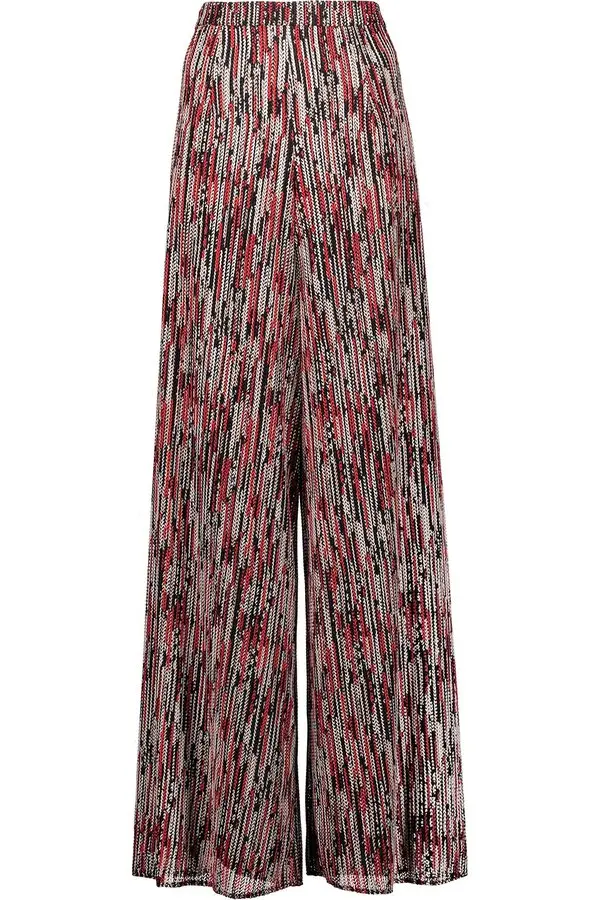 Alice + Olivia Alice Olivia Athena Crochet Wideleg Pants - Red
