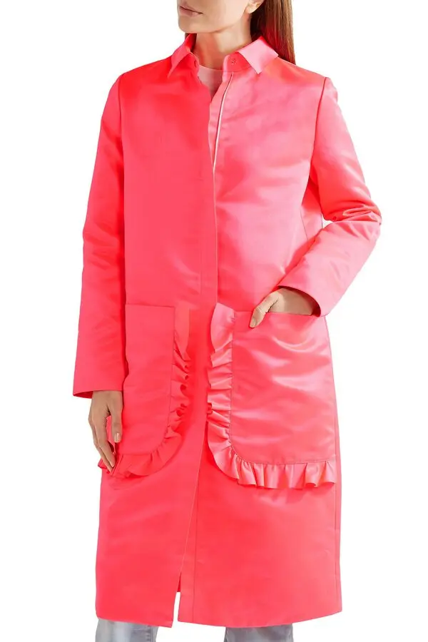 Paskal Ruffle-trimmed Satin Coat
