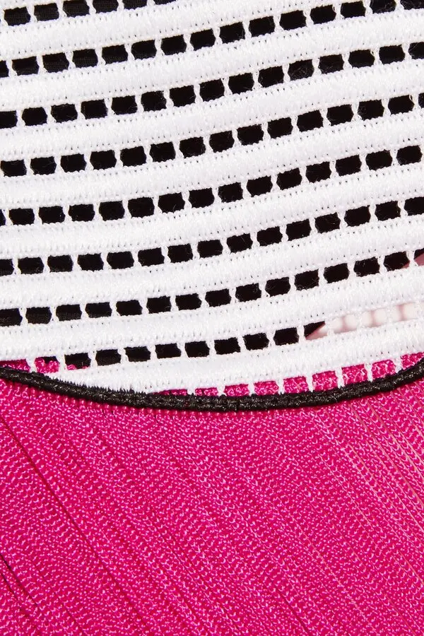 CHRISTOPHER KANE Asymmetric Fringed Crochetpaneled Stretchcrepe Skirt