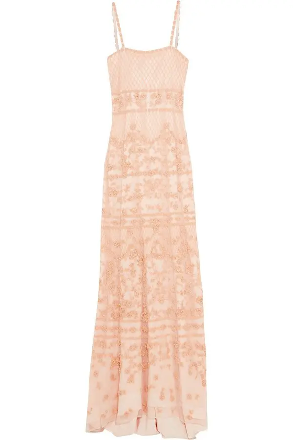 MIKAEL AGHAL Beaded Tulle Gown