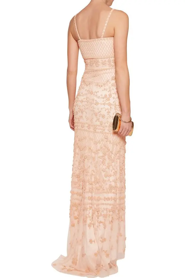 MIKAEL AGHAL Beaded Tulle Gown
