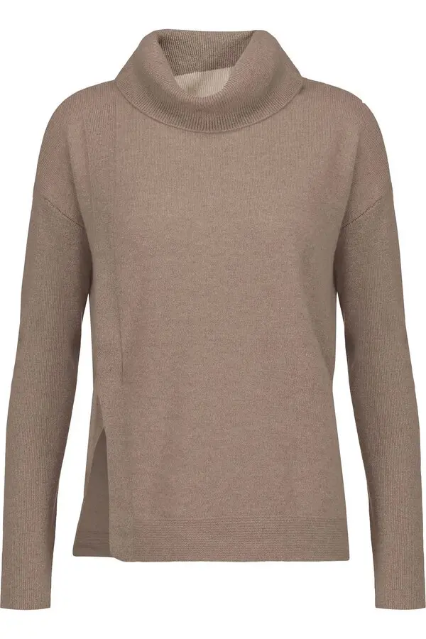 Duffy Ribbed Cashmere Turtleneck Sweater - Mushroom