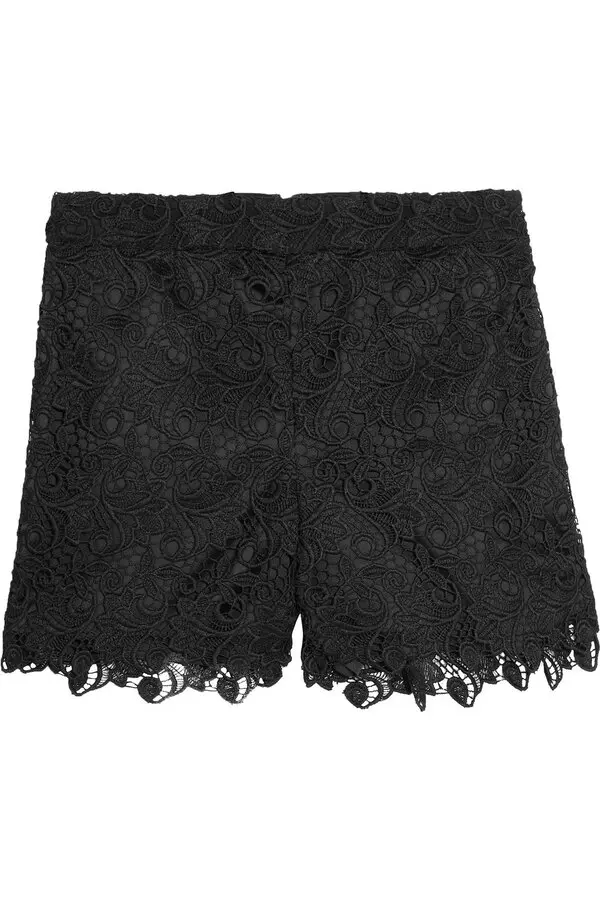 Alice + Olivia Alice Olivia Amaris Macramé Lace Shorts - Black