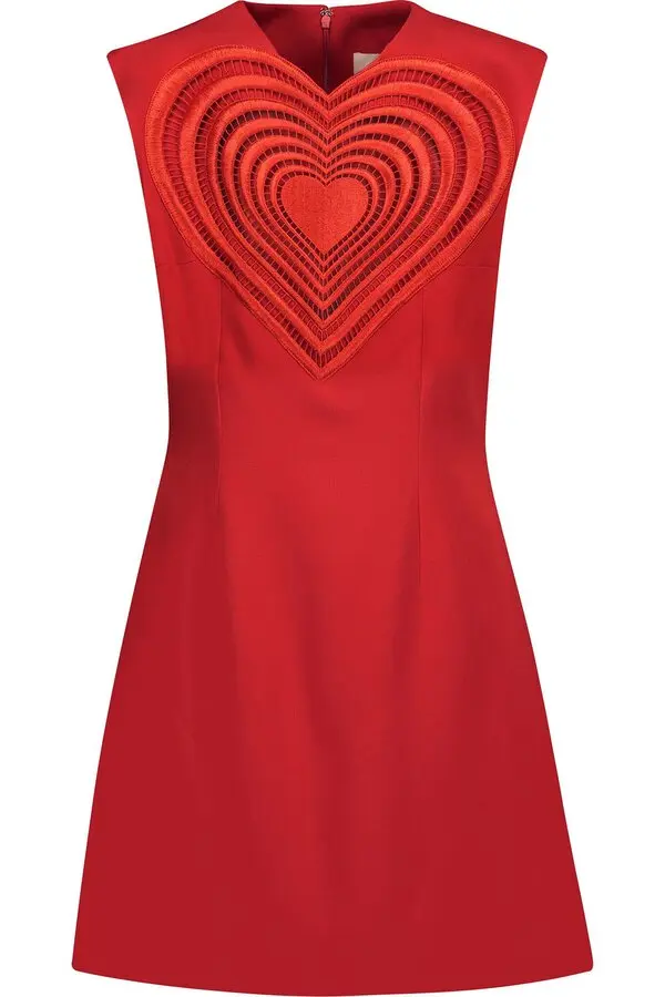 CHRISTOPHER KANE Embroide Cutout Crepe Mini Dress