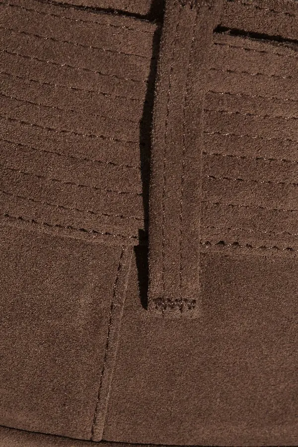 FRAME Le Patch Pocket Belted Suede Shorts