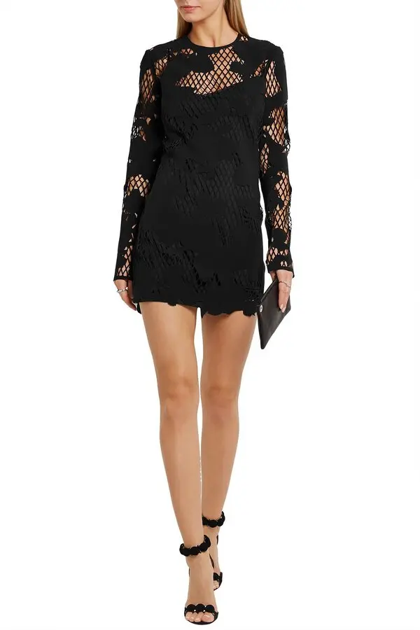 Anthony Vaccarello Lasercut Scuba Mini Dress