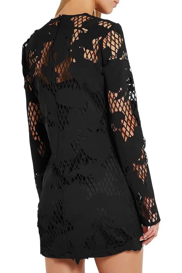 Anthony Vaccarello Lasercut Scuba Mini Dress