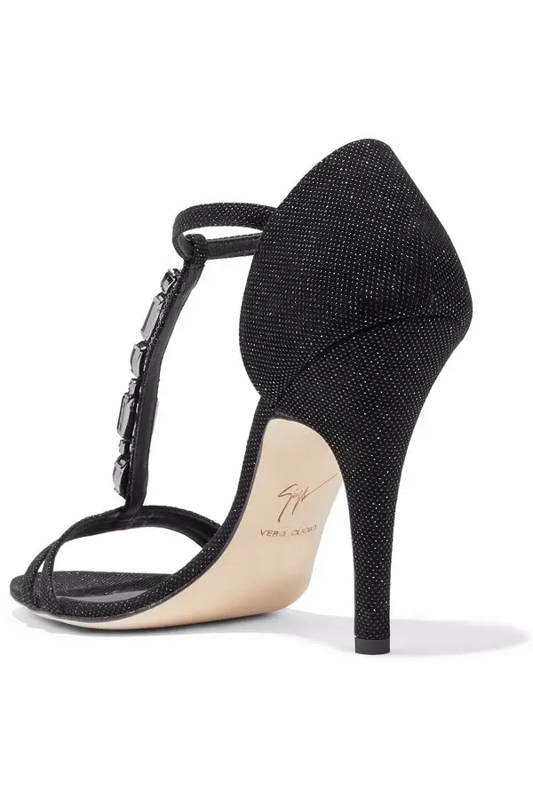 GIUSEPPE ZANOTTI Crystalembellished Suede Sandals