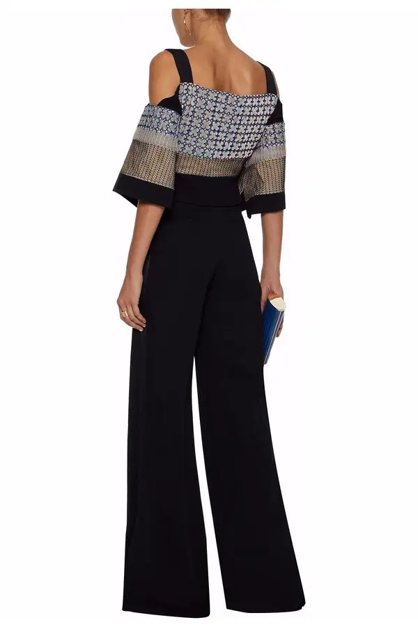 Roland Mouret Coldshoulder Broderie Anglaise And Cady Jacket