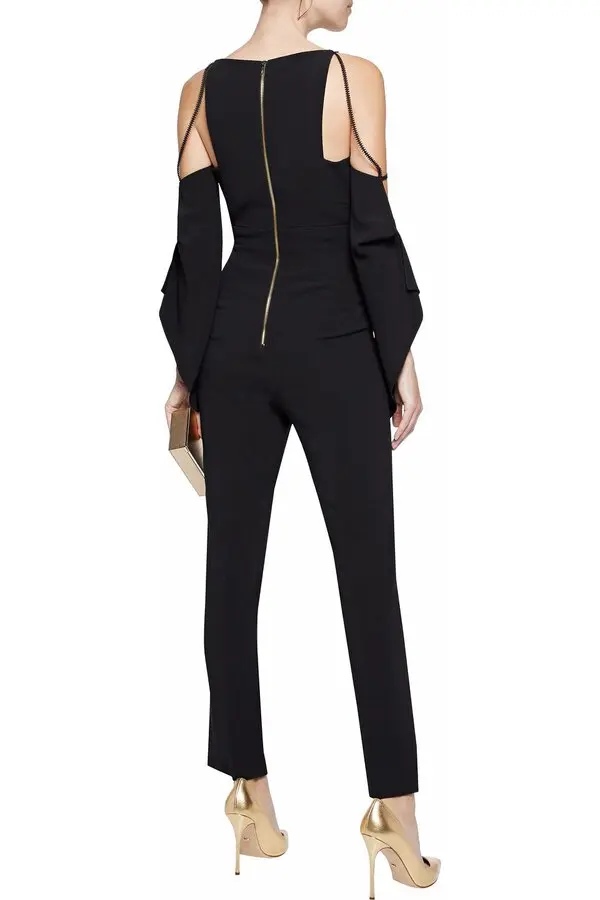 Roland Mouret Coldshoulder Draped Crepe Blouse