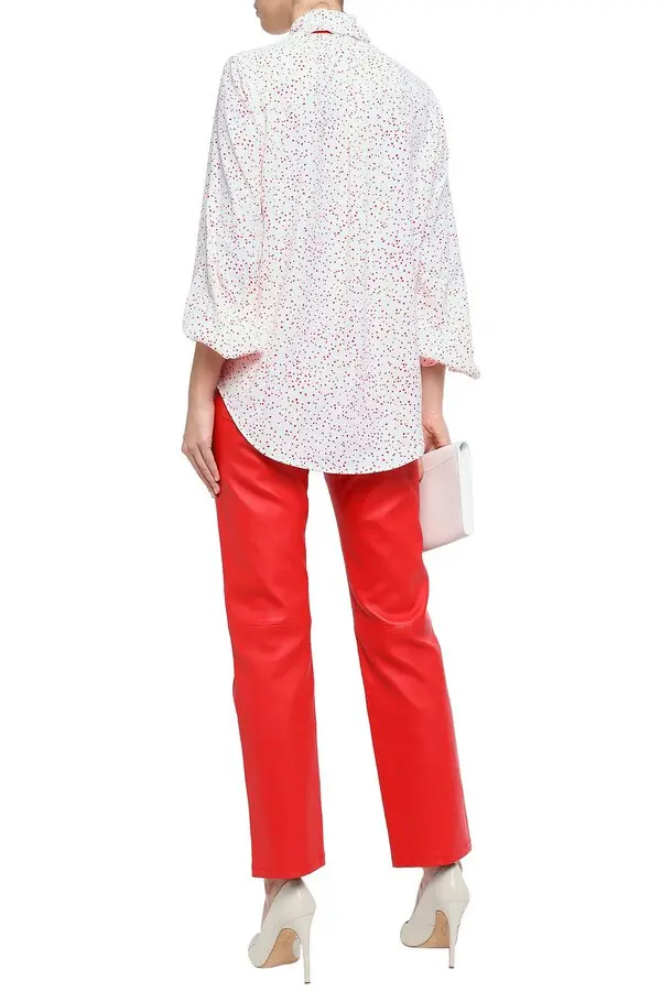 Equipment Pussy-bow Printed Crepe Blouse