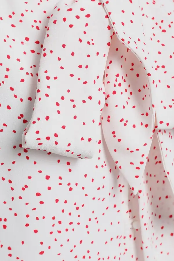 Equipment Pussy-bow Printed Crepe Blouse