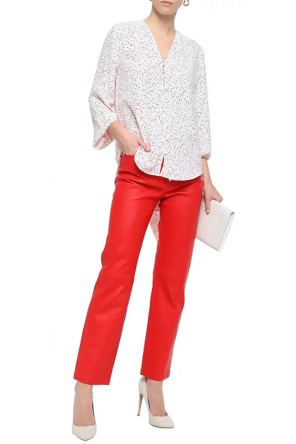 Equipment Pussy-bow Printed Crepe Blouse