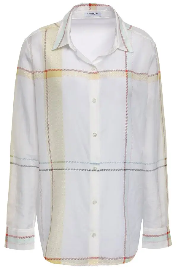 Equipment Essential Checked Cotton And Silkblend Shirt