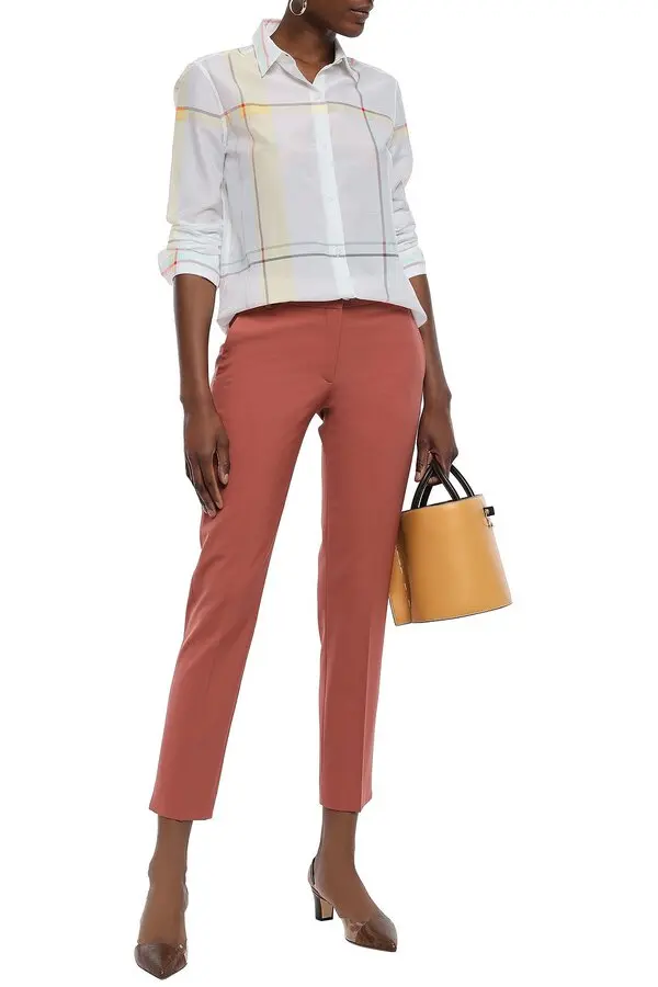 Equipment Essential Checked Cotton And Silkblend Shirt