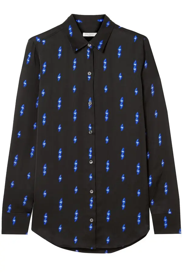Equipment Essential Printed Washedcrepe Shirt
