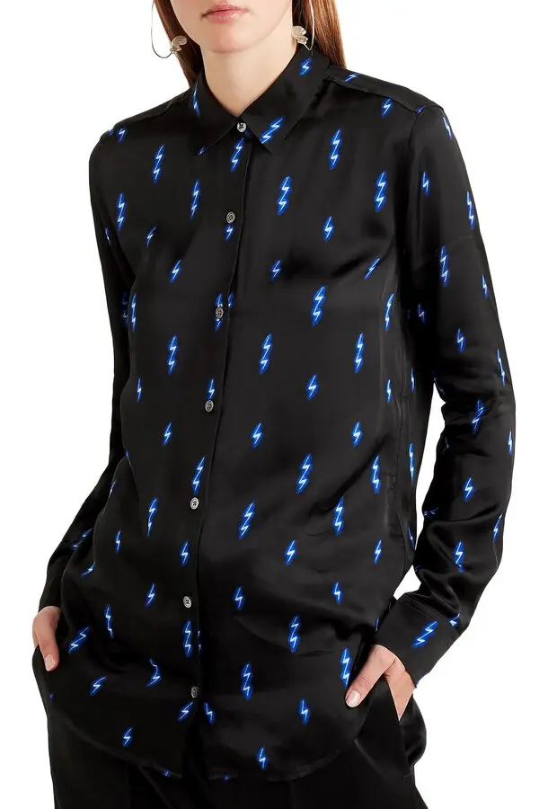 Equipment Essential Printed Washedcrepe Shirt