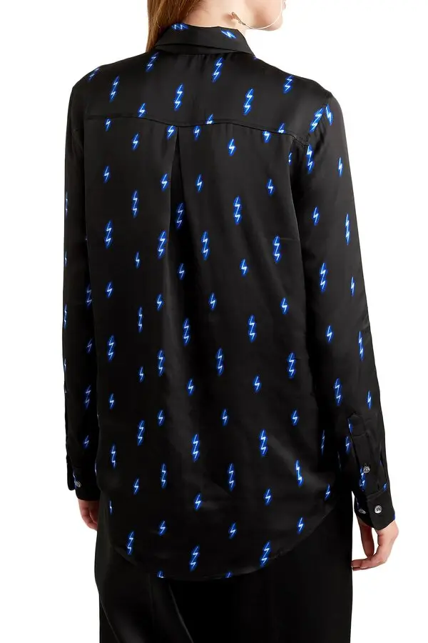 Equipment Essential Printed Washedcrepe Shirt