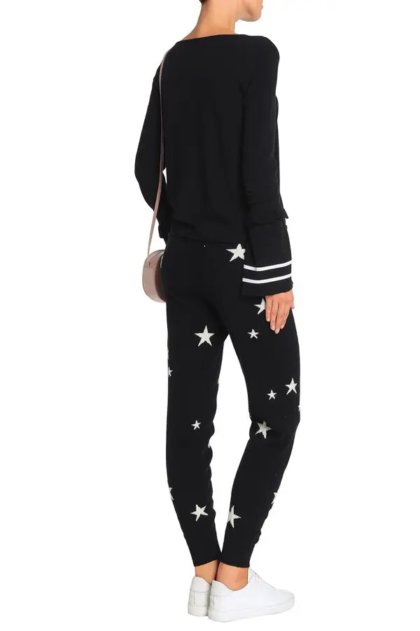 Chinti & Parker Star Intarsia Cashmere Track Pants