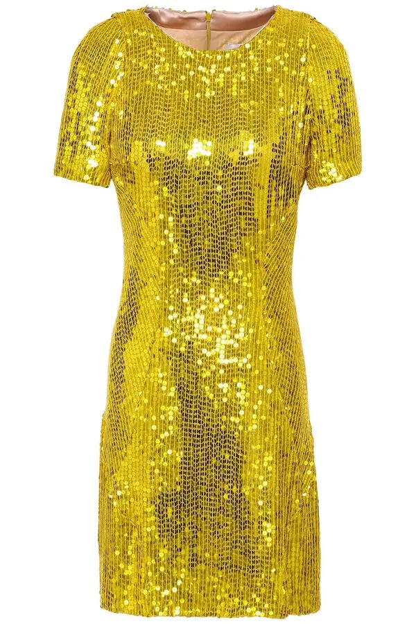 Galvan Sequined Silkchiffon Mini Dress