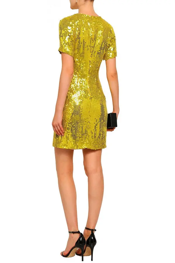 Galvan Sequined Silkchiffon Mini Dress