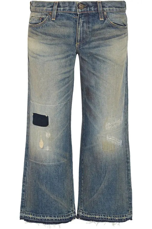 SIMONMILLER Cheviot Distressed Midrise Wideleg Jeans