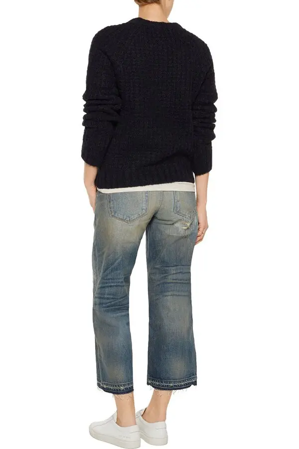 SIMONMILLER Cheviot Distressed Midrise Wideleg Jeans