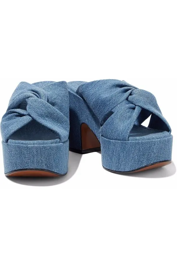 Clergerie Esther Denim Platform Mules