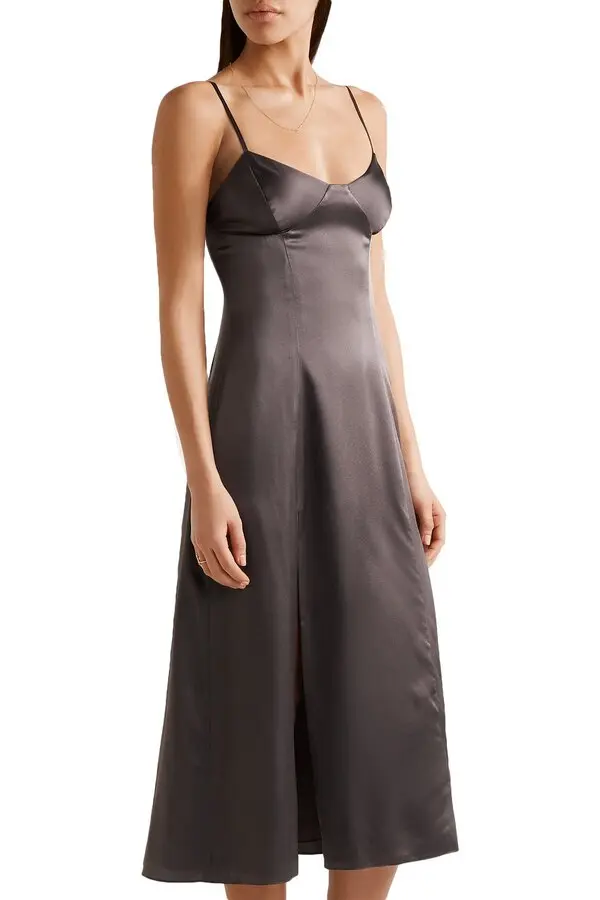 Michelle Mason Silkblend Satin Midi Dress