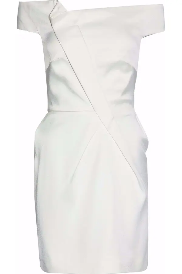 Roland Mouret Off-the-shoulder Draped Mini Dress
