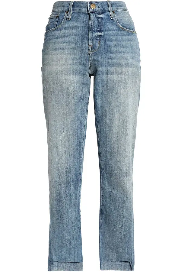 Current/Elliott Faded Midrise Straightleg Jeans