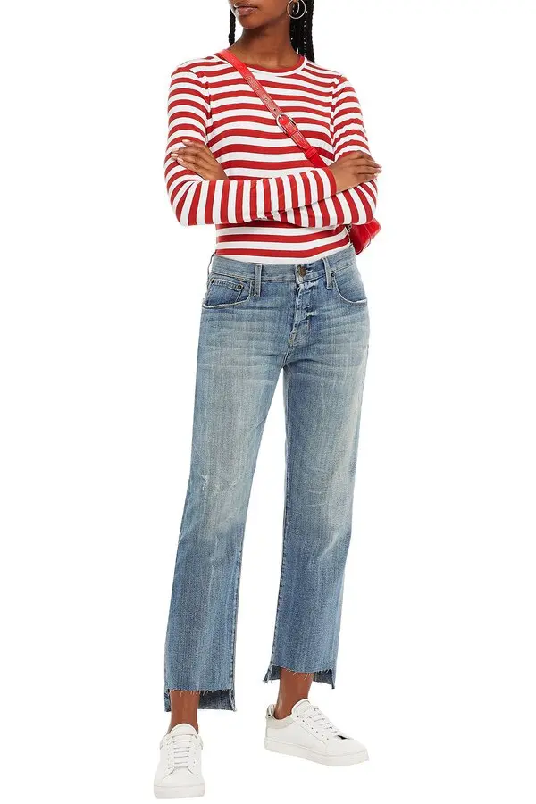Current/Elliott Faded Midrise Straightleg Jeans