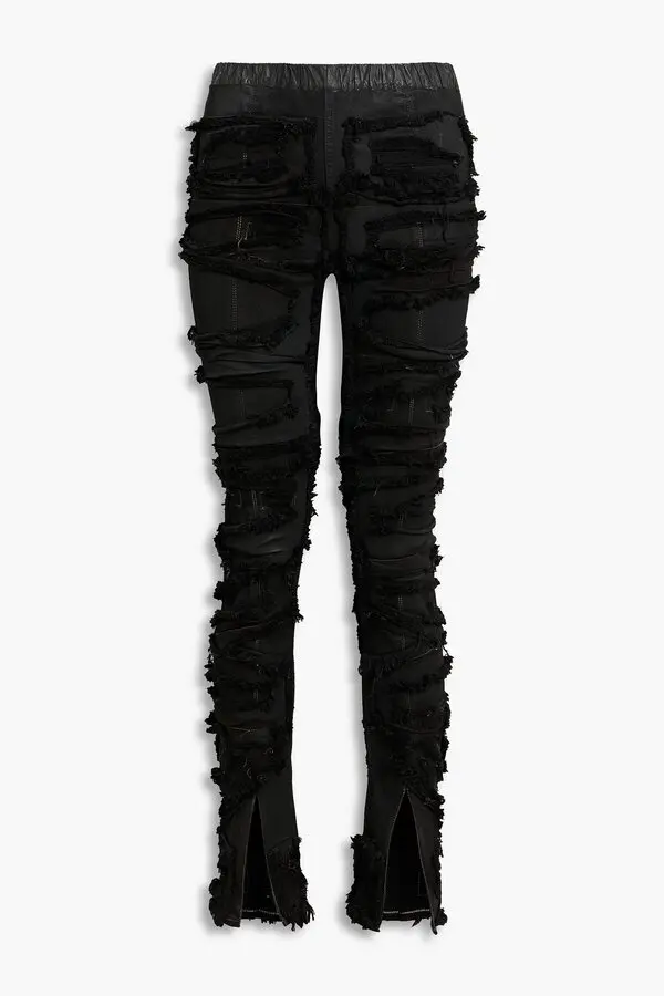 Rick Owens Detroit Distressed Highrise Skinny Jeans - Black