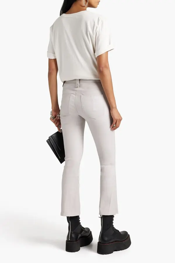 Off-White Cropped Stretchleather Bootcut Pants