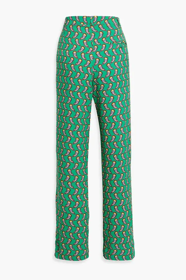 Etro Printed Twill Straightleg Pants