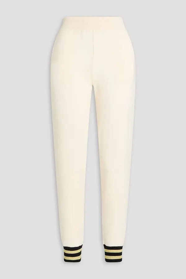 L'Agence Stretch Cotton And Modalblend Track Pants - Ivory