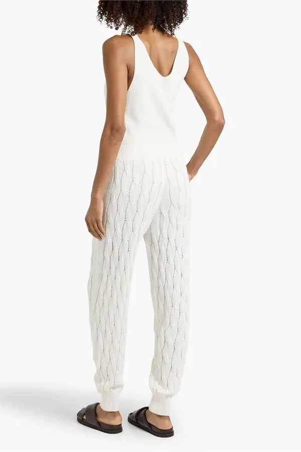 Brunello Cucinelli Cableknit Cotton, Linen And Silkblend Track Pants