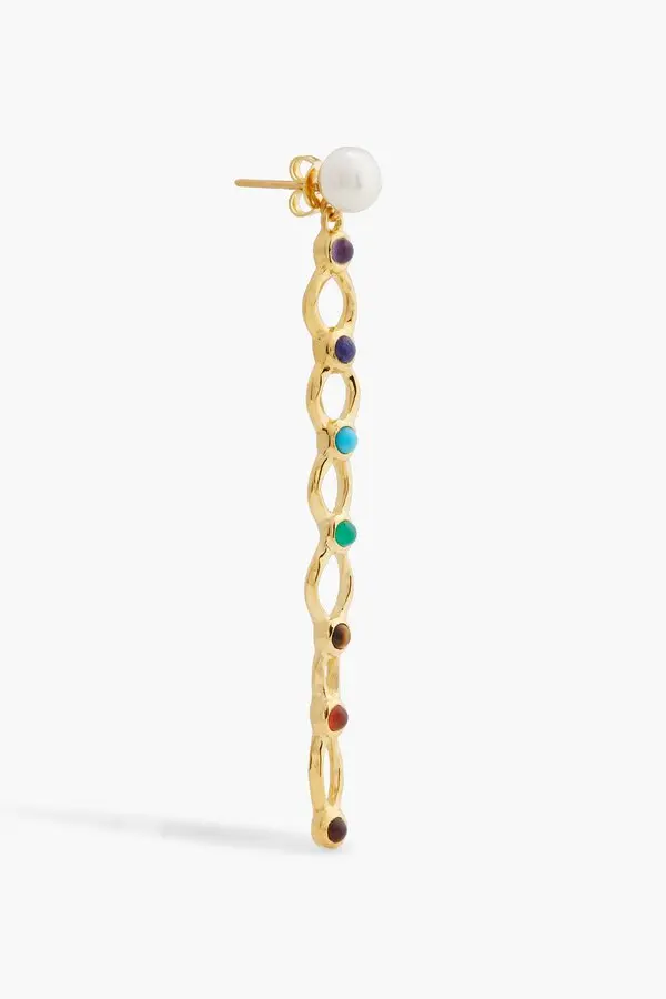 Pamela Love Plated, Stone And Pearl Earrings